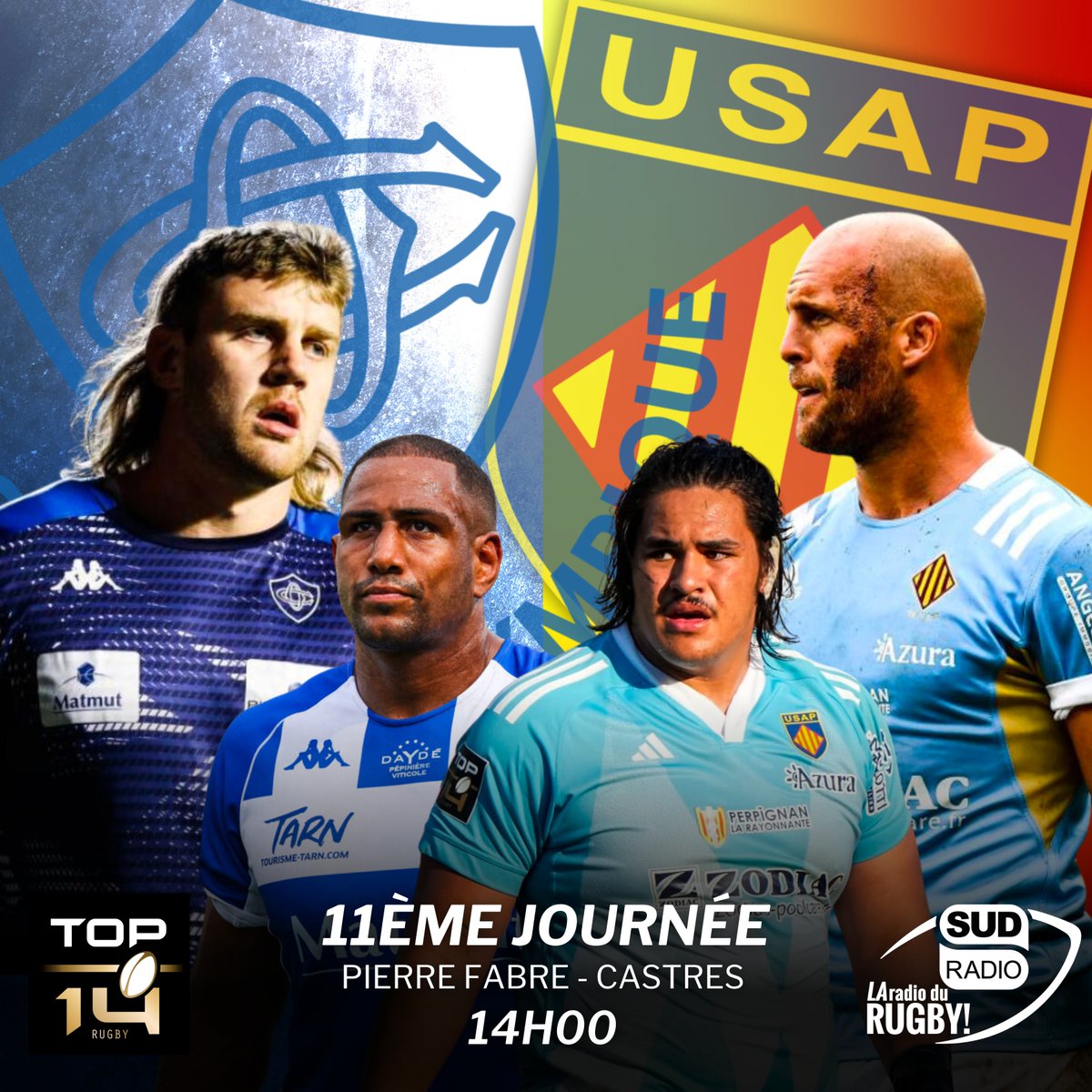 Top 14 - 11ème journée : Castres - Perpignan | Sud radio rugby | Sud ...