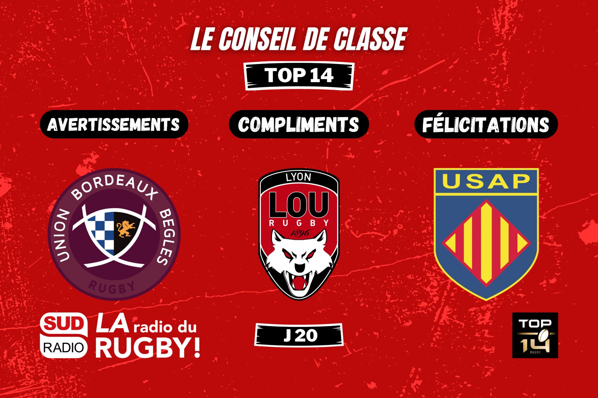 Le Conseil de classe de la 20e journée du Top 14